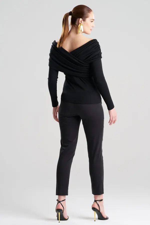 Natori Layering Jersey Rouched Long Sleeve Top