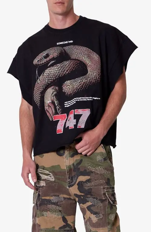 Mnml Snake Graphic Cutoff T-shirt
