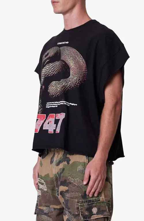 Mnml Snake Graphic Cutoff T-shirt