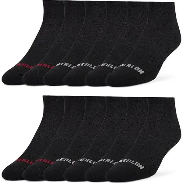True Religion 12 Pairs Of Premium Athletic Invisible Socks - Black