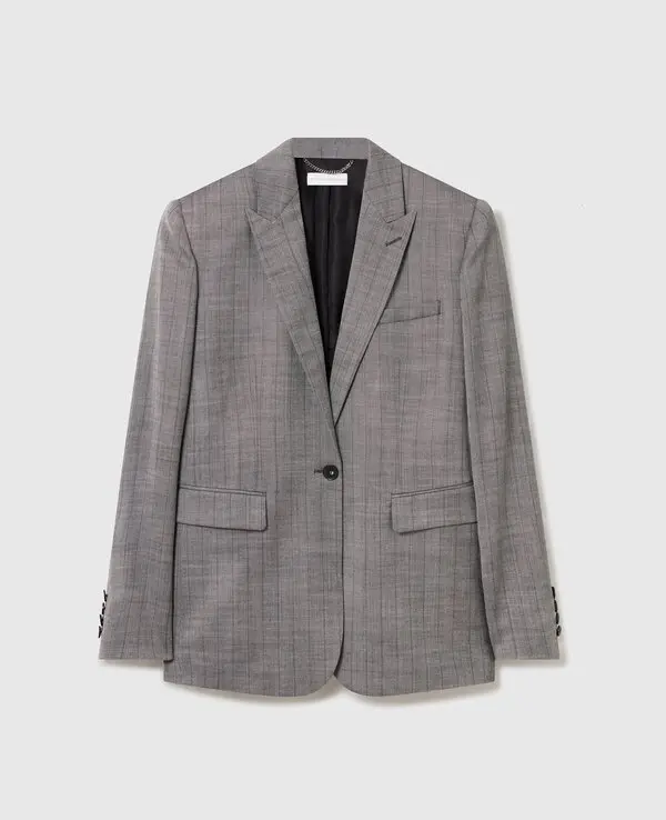 Stella McCartney Single-breasted Pinstripe Jacket - Gray