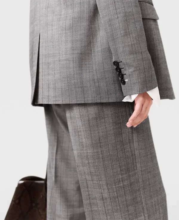Stella McCartney Single-breasted Pinstripe Jacket - Gray