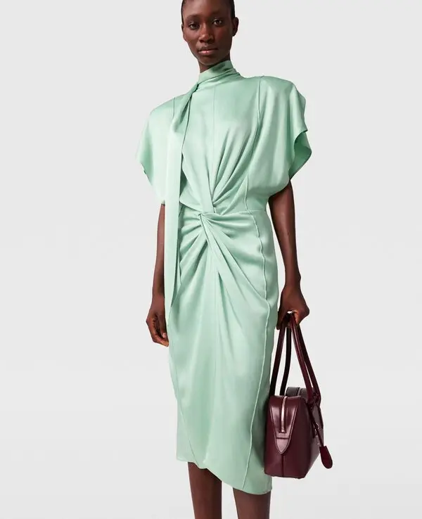 Stella McCartney Cap-sleeve Twist Midi Dress