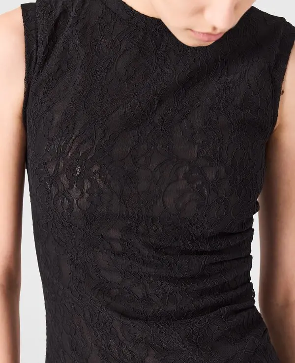Stella McCartney Sleeveless Lace Midi Dress - Black