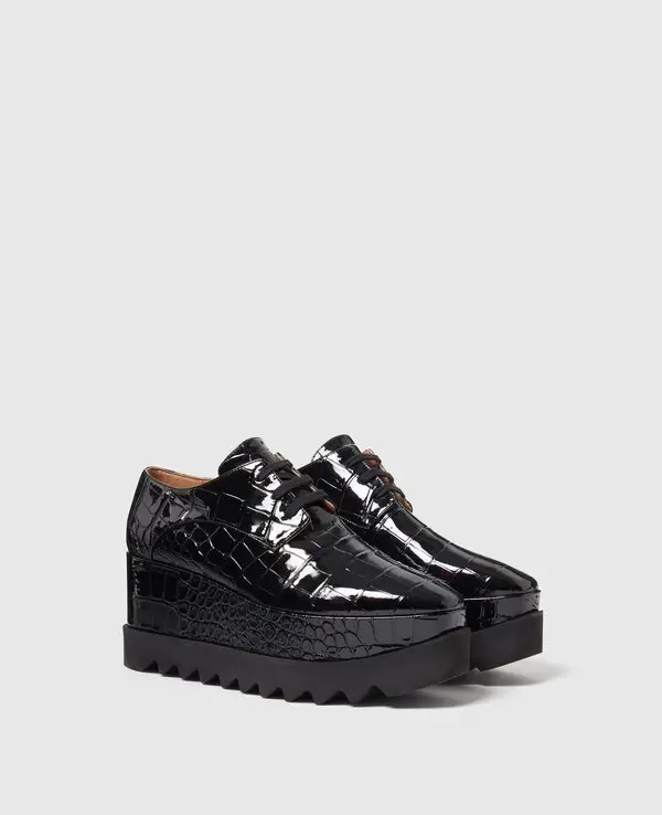 Stella McCartney Elyse Crocodile Embossed Platforms