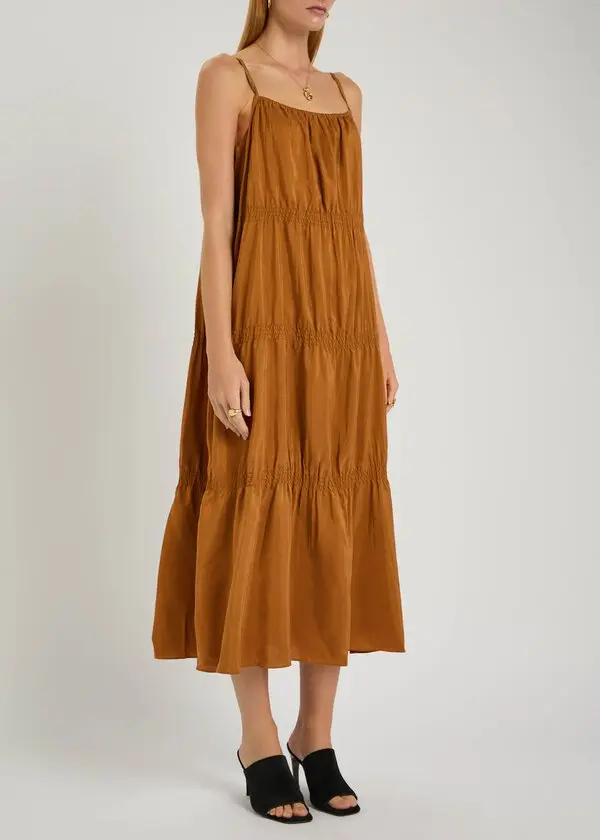 formal midi dress with slit Marcella | Eliana Slit Dress in Pink | Women's Size Large | Ponte