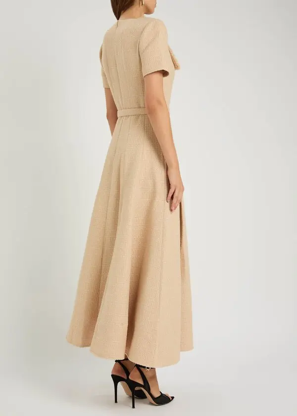 Belted Boucl Maxi Dress