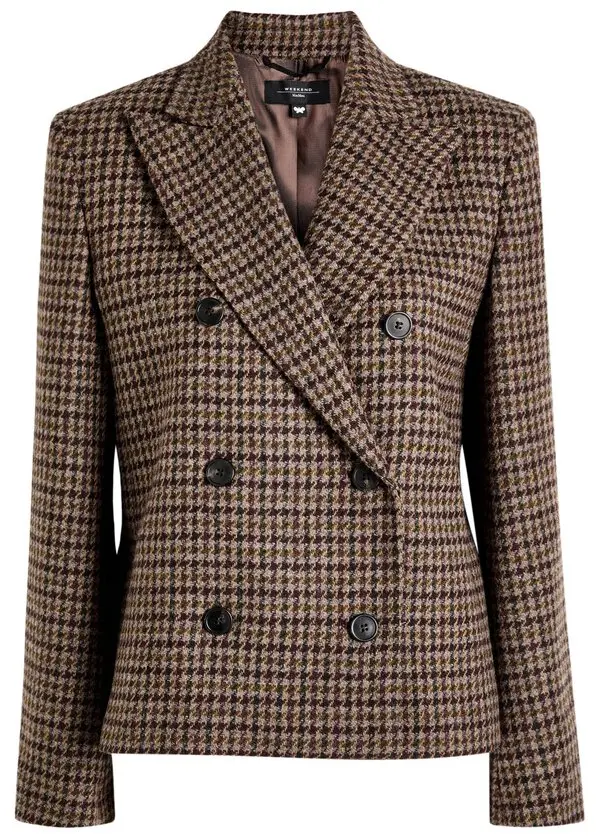 Max Mara Houndstooth Wool-blend Blazer