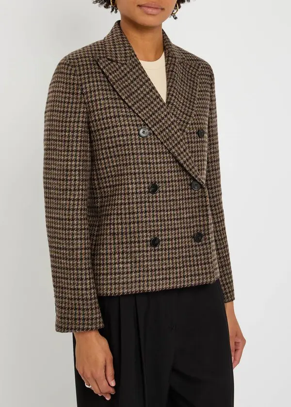 Max Mara Houndstooth Wool-blend Blazer