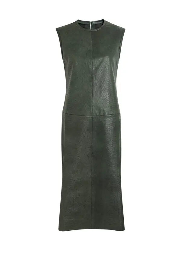 Stouls Caro Python-Effect Leather Midi Dress In Dark Green - 60% Off |  Editorialist