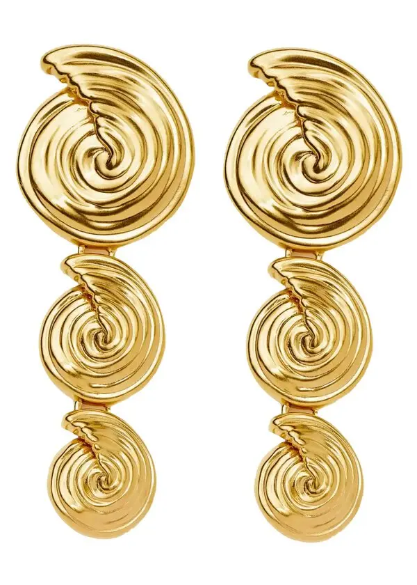 MISSOMA Spiral Statement Drop Earrings - Gold