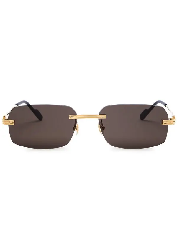 CARTIER Rimless Rectangle-frame Sunglasses