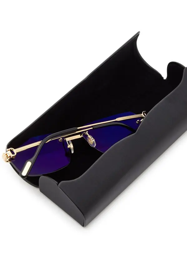 CARTIER Rimless Rectangle-frame Sunglasses