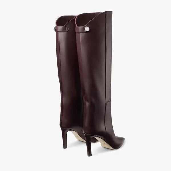 JIMMY CHOO Alizze 85 Knee High Boots - Deep Merlot