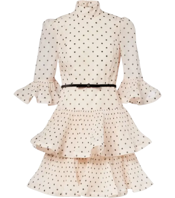Zimmermann Polka-dot Ruffled Minidress - Beige