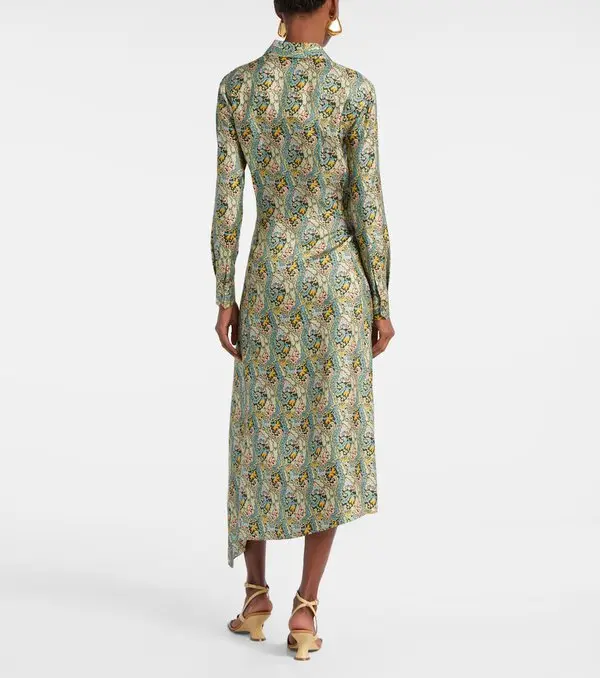 Tory Burch Paisley Silk Satin Wrap Dress