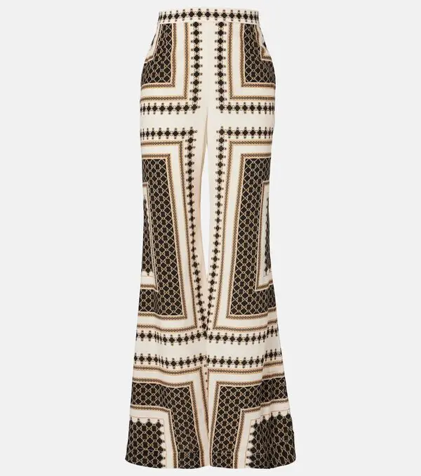 Zimmermann Printed Wide-leg Pants - Beige