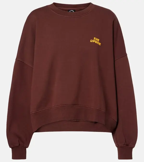 The Upside Paloma Crew Cotton Sweatshirt - Brown