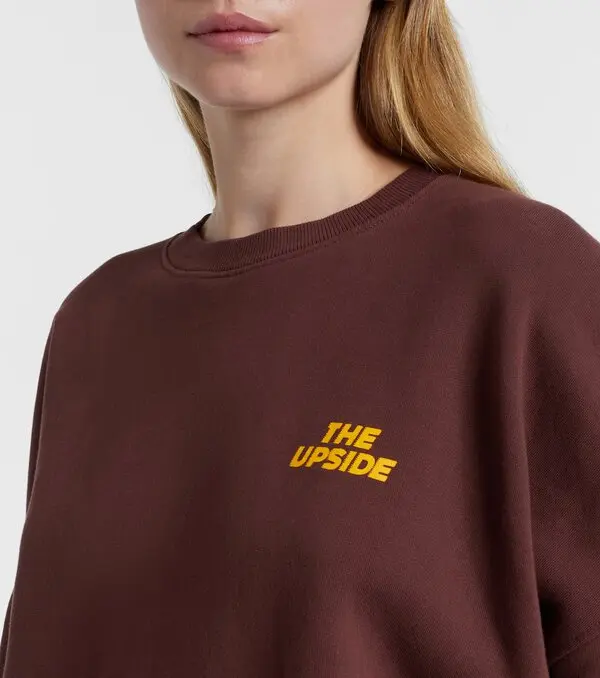 The Upside Paloma Crew Cotton Sweatshirt - Brown