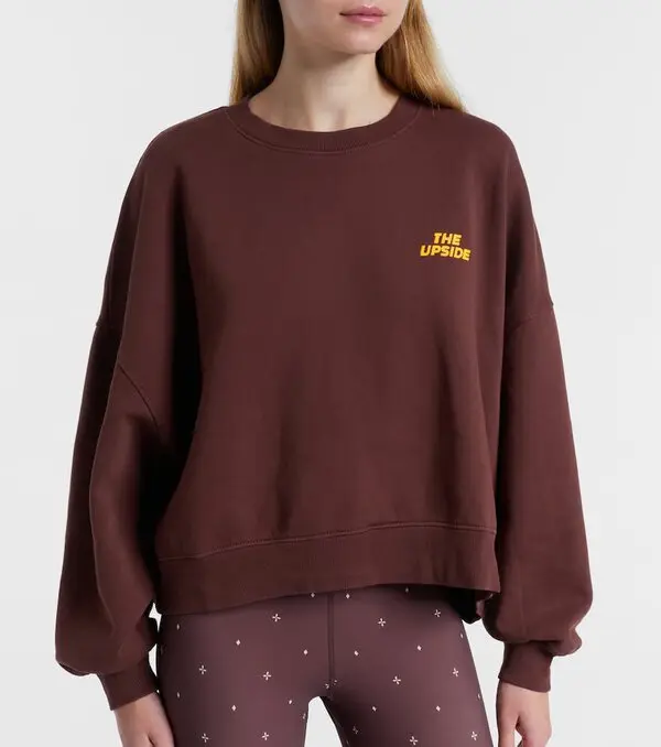 The Upside Paloma Crew Cotton Sweatshirt - Brown