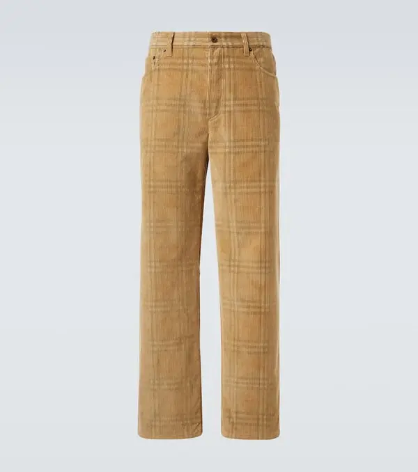 Burberry Check Corduroy Straight Pants