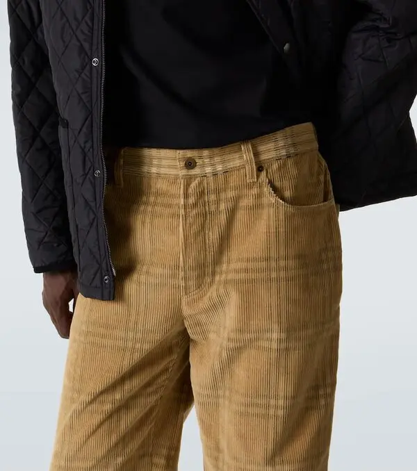 Burberry Check Corduroy Straight Pants