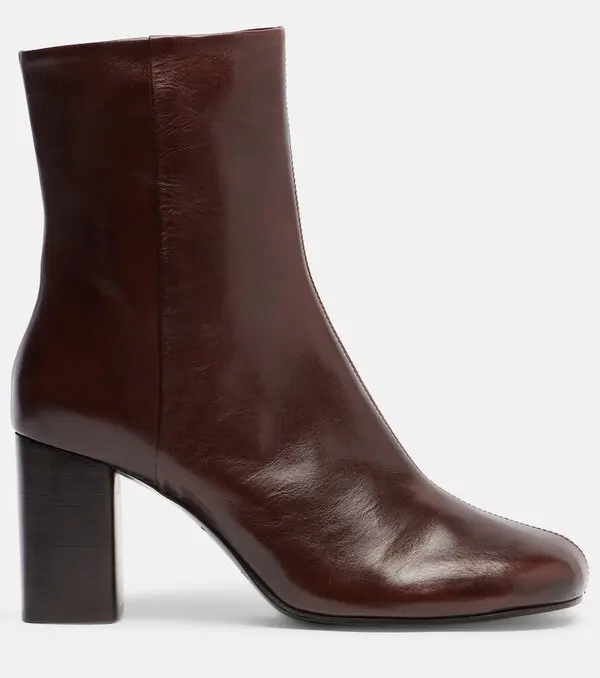 LEMAIRE Anatomic 80 Leather Ankle Boots - Brown