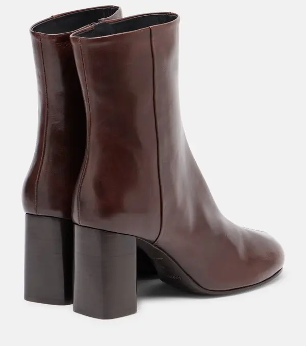 LEMAIRE Anatomic 80 Leather Ankle Boots - Brown