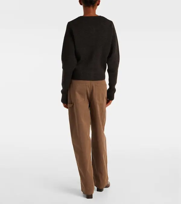 LEMAIRE Ribbed-knit Cardigan - Brown