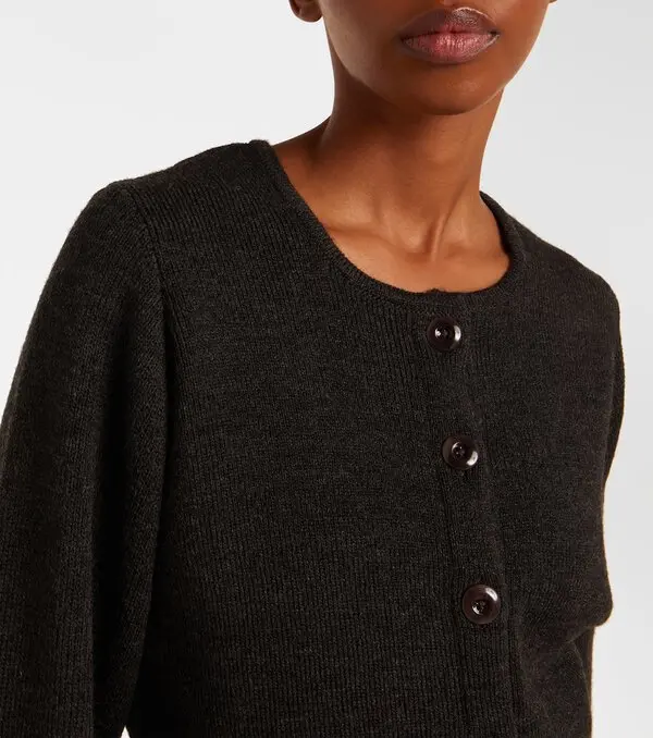 LEMAIRE Ribbed-knit Cardigan - Brown