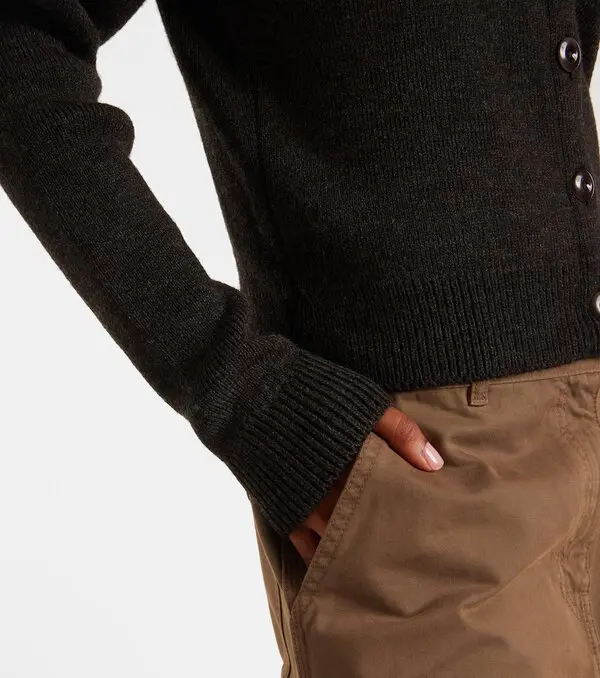 LEMAIRE Ribbed-knit Cardigan - Brown