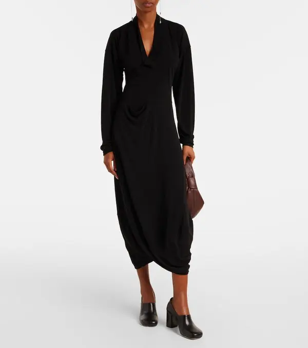 LEMAIRE Draped Crêpe Jersey Maxi Dress
