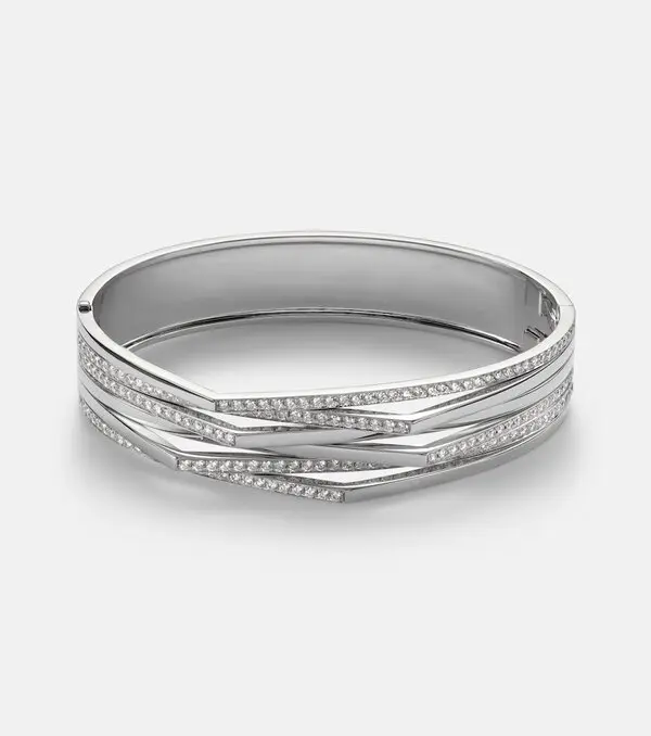 REPOSSI 18kt White Gold Diamond Bangle - Silver