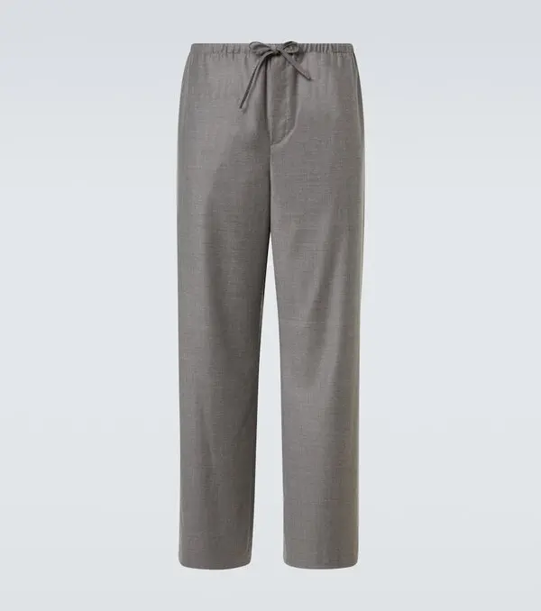 THE ROW Xon Virgin Wool Straight Pants - Grey