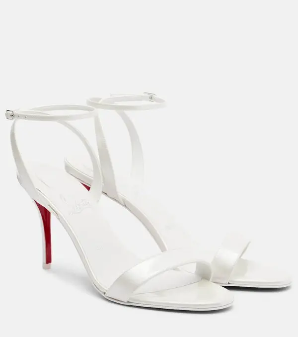 CHRISTIAN LOUBOUTIN Miss Z 80 Patent Leather Sandals - White