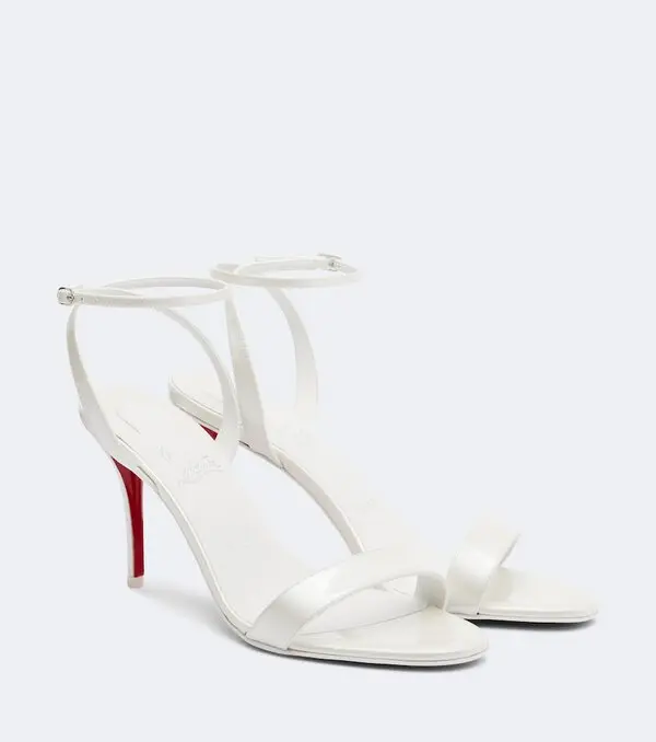CHRISTIAN LOUBOUTIN Miss Z 80 Patent Leather Sandals - White