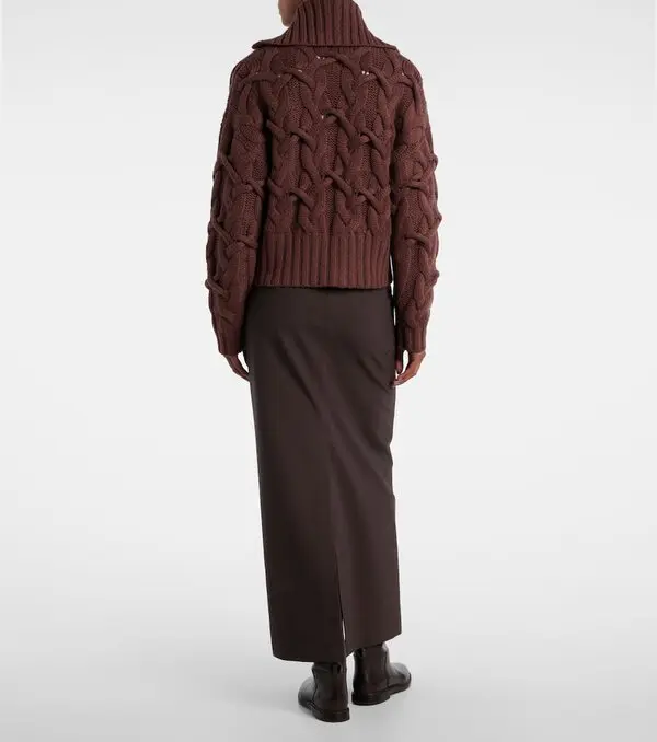 Brunello Cucinelli Cable-knit Cashmere Zip-up Cardigan