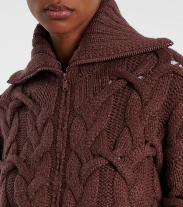 Brunello Cucinelli Cable-knit Cashmere Zip-up Cardigan