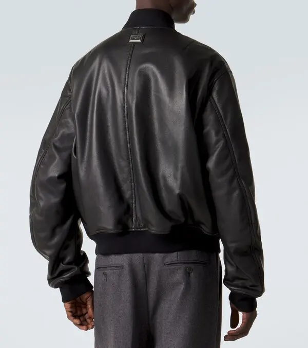 Dolce & Gabbana Leather Bomber Jacket