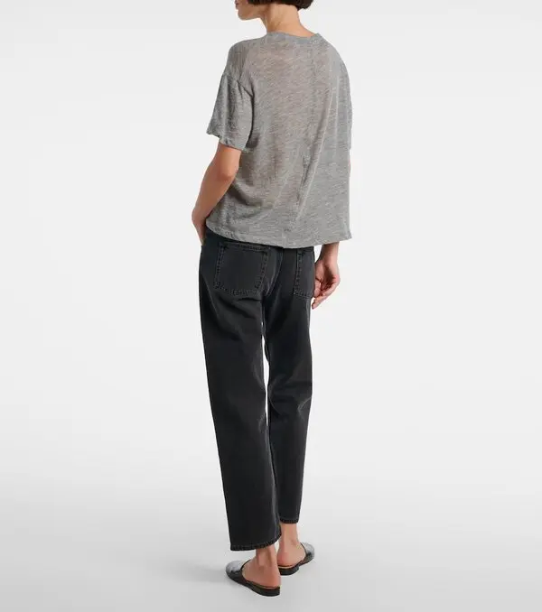 THE ROW Lila Knitted Cashmere Top - Grey