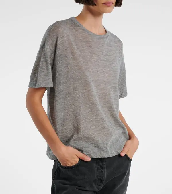 THE ROW Lila Knitted Cashmere Top - Grey