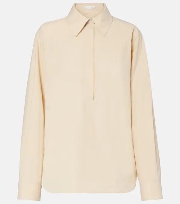 THE ROW Margan Cotton Poplin Shirt - Beige