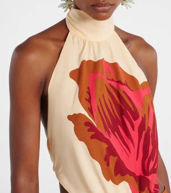 Johanna Ortiz Floral Halterneck Maxi Dress - Multicoloured