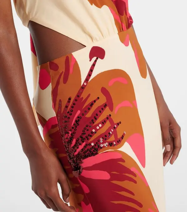 Johanna Ortiz Floral Halterneck Maxi Dress - Multicoloured