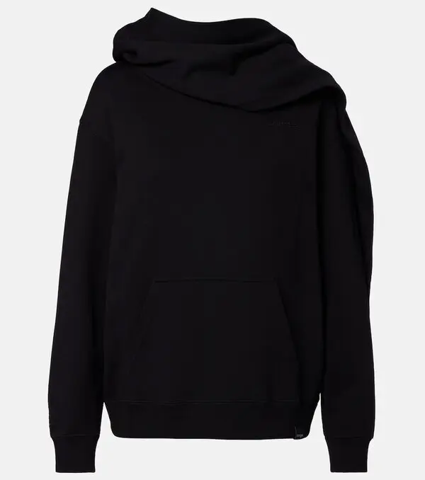 COURREGES Asymmetric Cotton Jersey Sweatshirt - Black