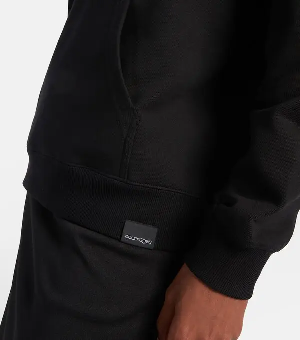 COURREGES Asymmetric Cotton Jersey Sweatshirt - Black