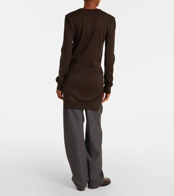 LEMAIRE Trompe L'oeil Wool-blend Sweater - Brown