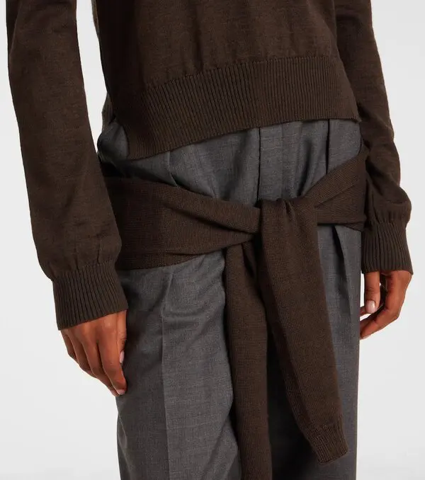 LEMAIRE Trompe L'oeil Wool-blend Sweater - Brown