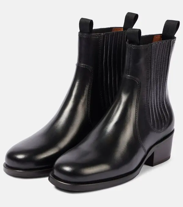 LEMAIRE Leather Chelsea Boots - Black