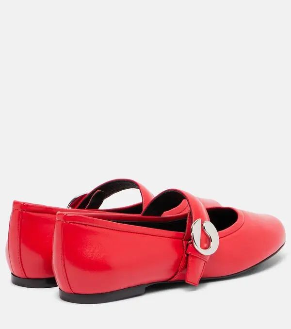 Coperni Leather Mary Jane Flats - Red